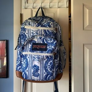 Jansport | Bags | New Jansport Superbreak Gray Aqua Dot Backpack Bag ...